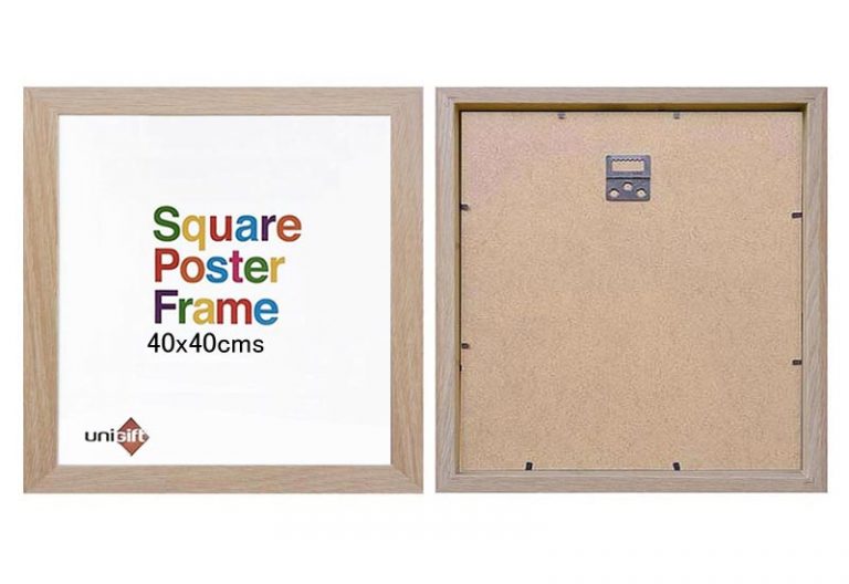 40x40 cm Natural Square Wood & Glass Box Poster Frame - Photo Frames ...