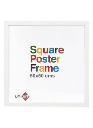 50x50 cm White Square Wood Box Poster Frame with clear glass - Photo ...