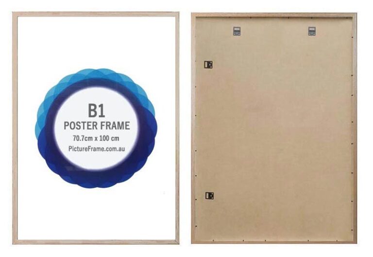 B1 Natural Wood Ready-Made Poster Frame (suits 70.7x100 cm ) with Clear ...