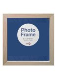 20x20 cm Natural Square Plain Wood & Glass Frame with Clear Glass and ...
